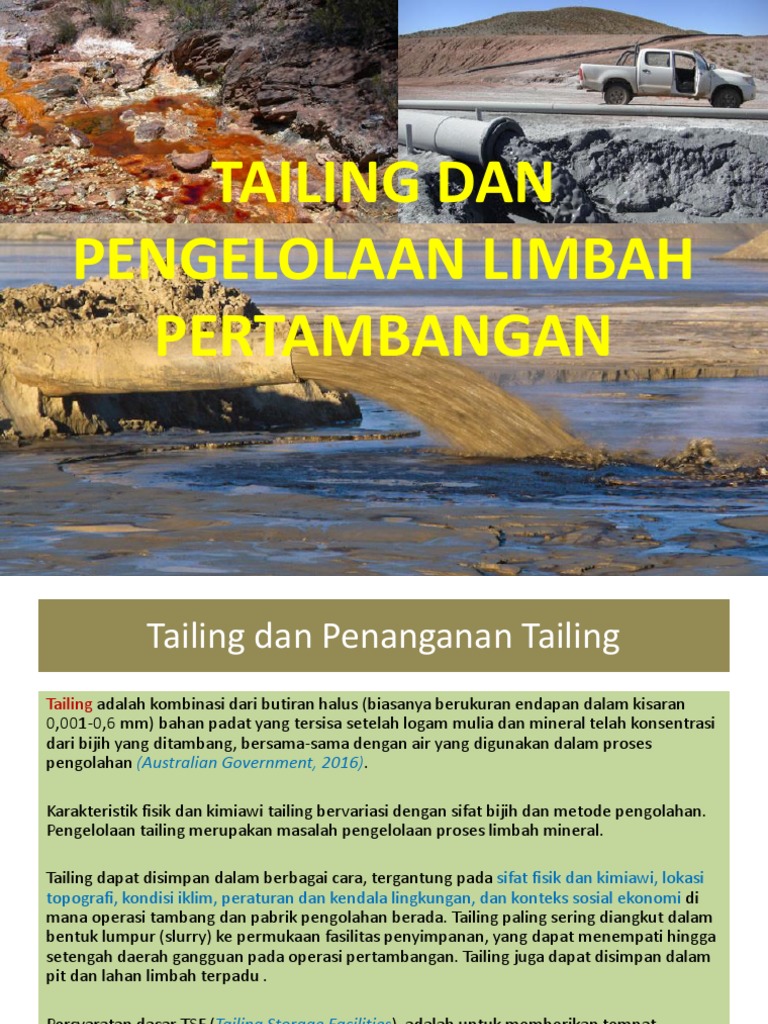 Tailing Dan Pengelolaan Limbah Pertambangan | PDF