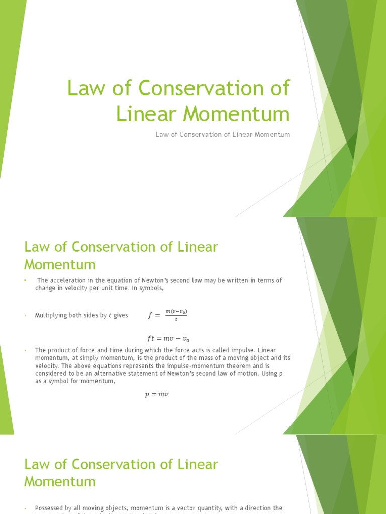 (LLOYD) Law of Conservation of Linear Momentum | PDF | Momentum | Collision