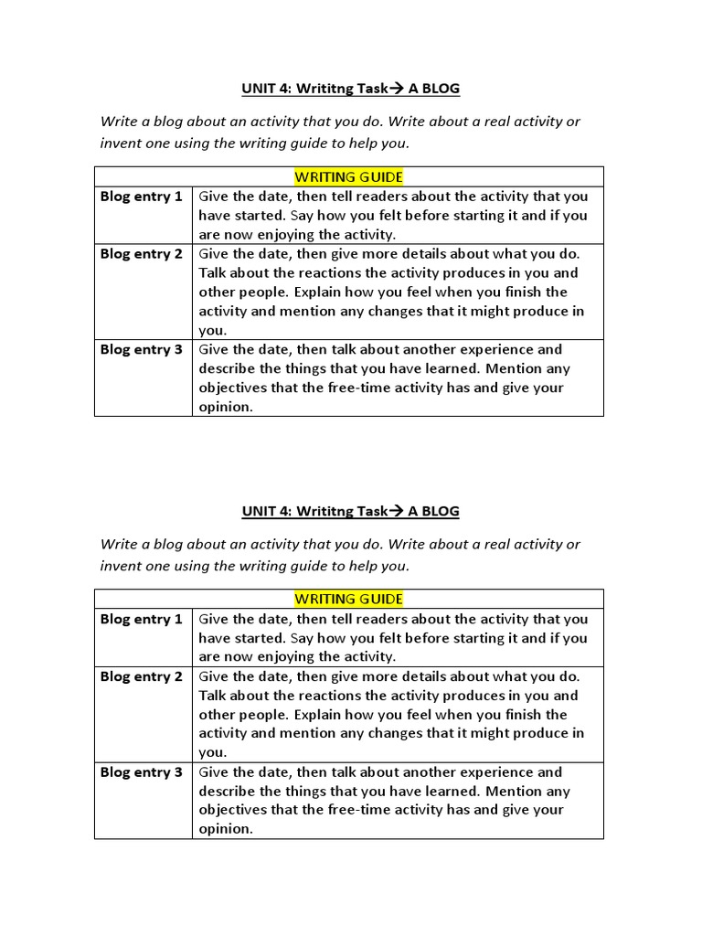 Unit 4 Writing | PDF
