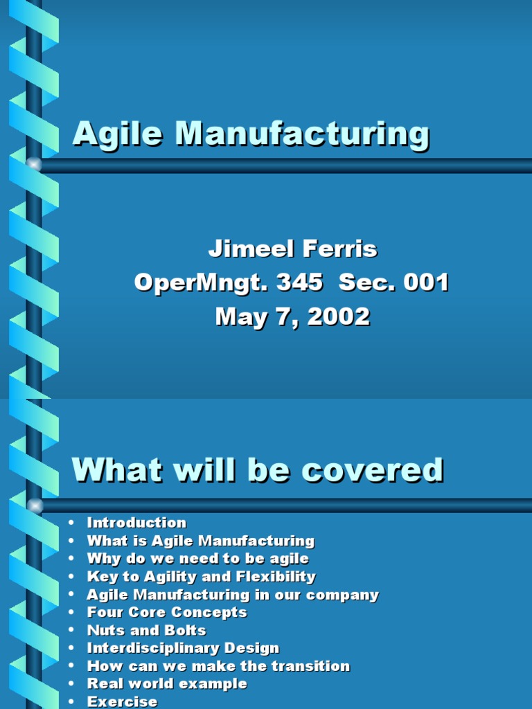 Key Elements of Agile Manufacturing | PDF | Agile Software Development ...
