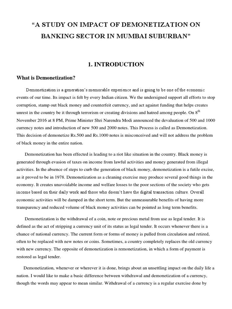 Demonetization New PDF | PDF | Reserve Bank Of India | Indian Black Money