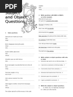 Subject and Object Questions Exercise | PDF | Learning
