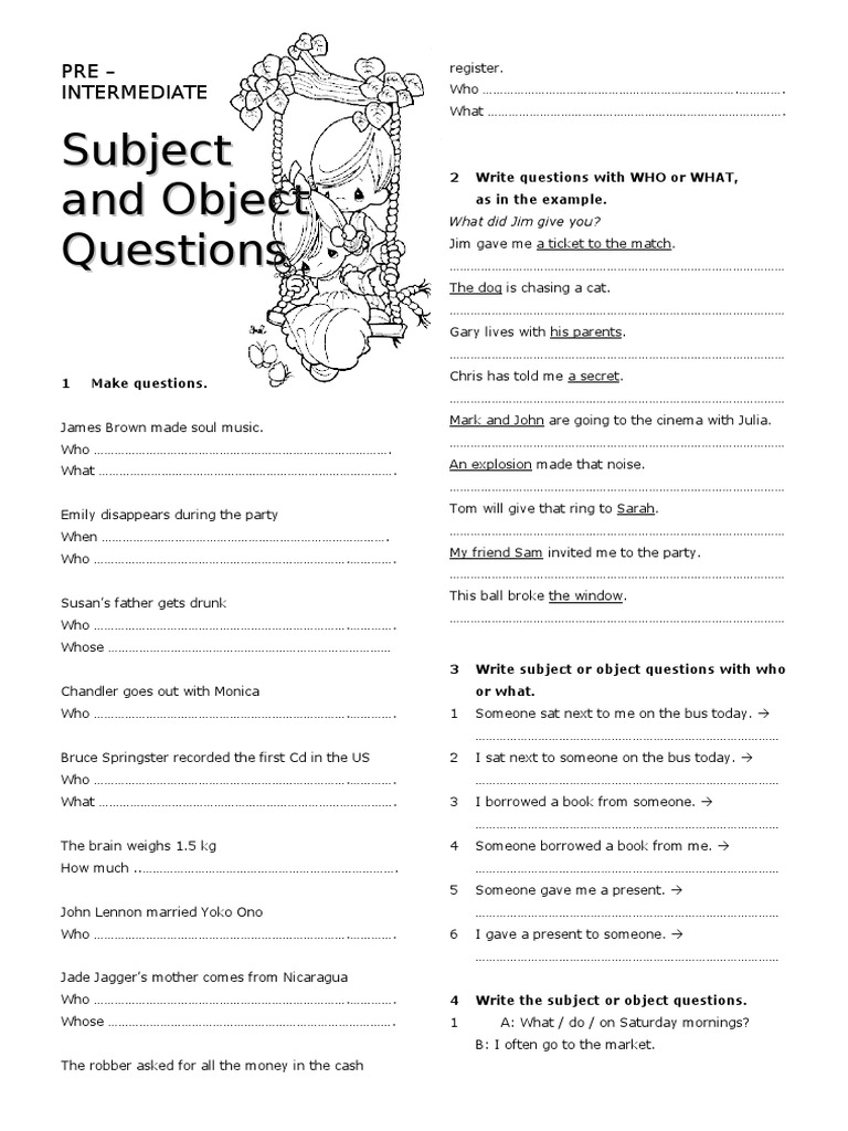 Subject and Object Questions | PDF