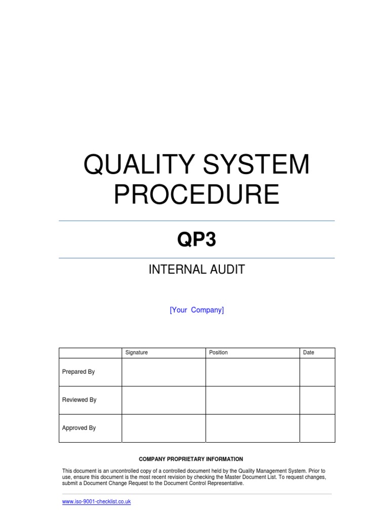 Internal Audit Procedure Example | PDF | Internal Audit | Iso 9000