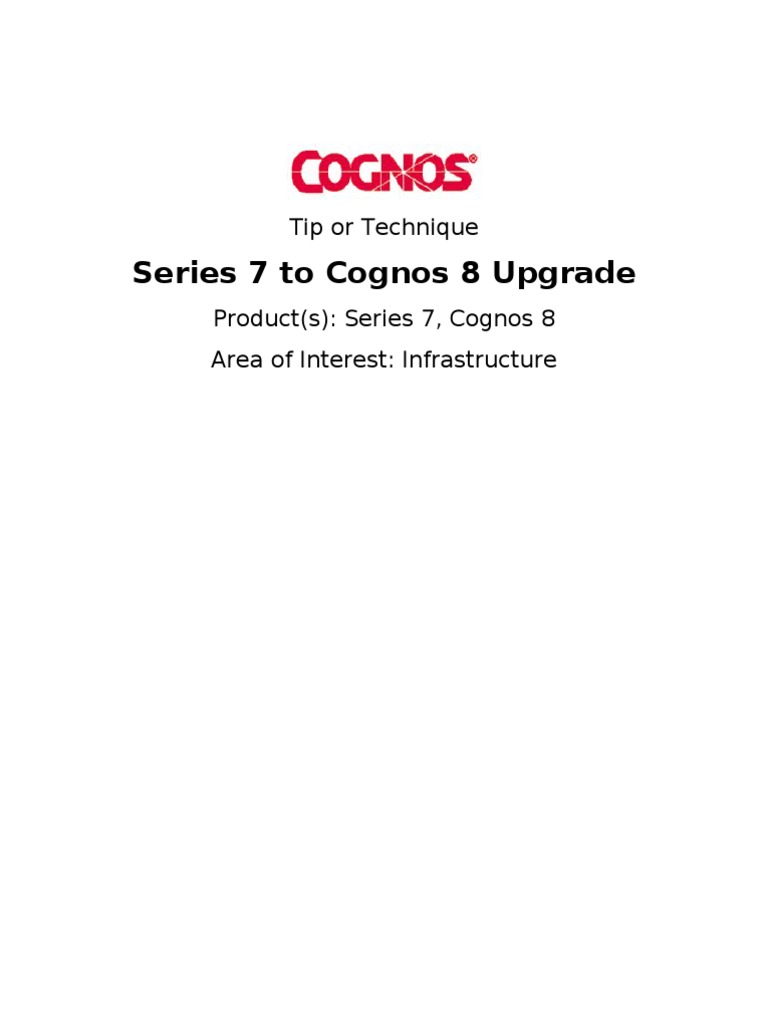 Series 7 To Cognos 8 Upgrade | PDF | Command Line Interface | Databases