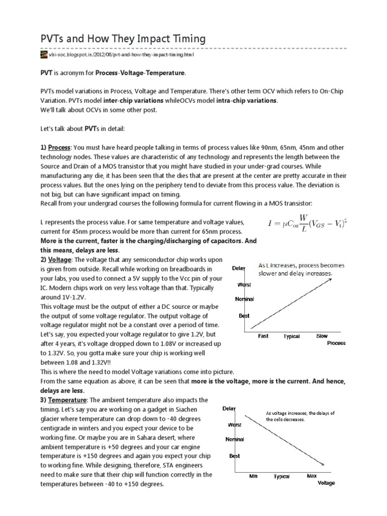 Understanding PVT Impact on VLSI Timing | PDF | Mosfet | Integrated Circuit