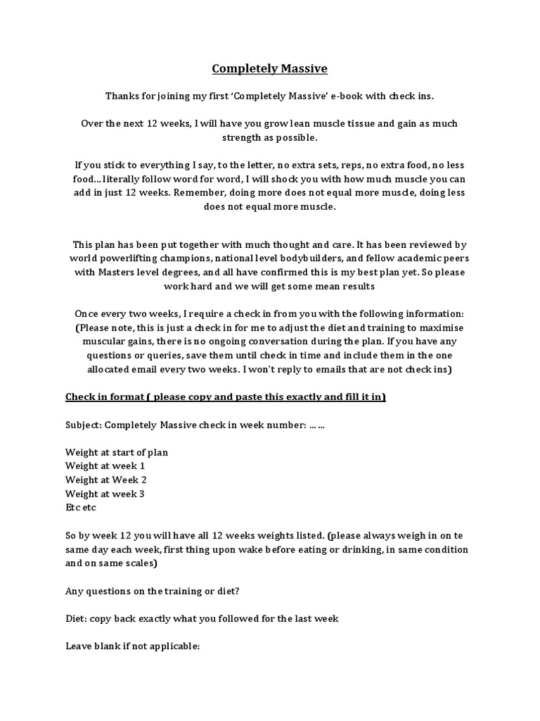 Jordan Peters' 12-Week Muscle Plan | PDF | Food And Drink | Weightlifting