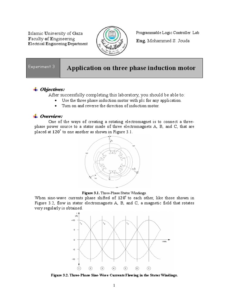 Application On Three Phase Induction Motor: Objectives | PDF | Electric ...