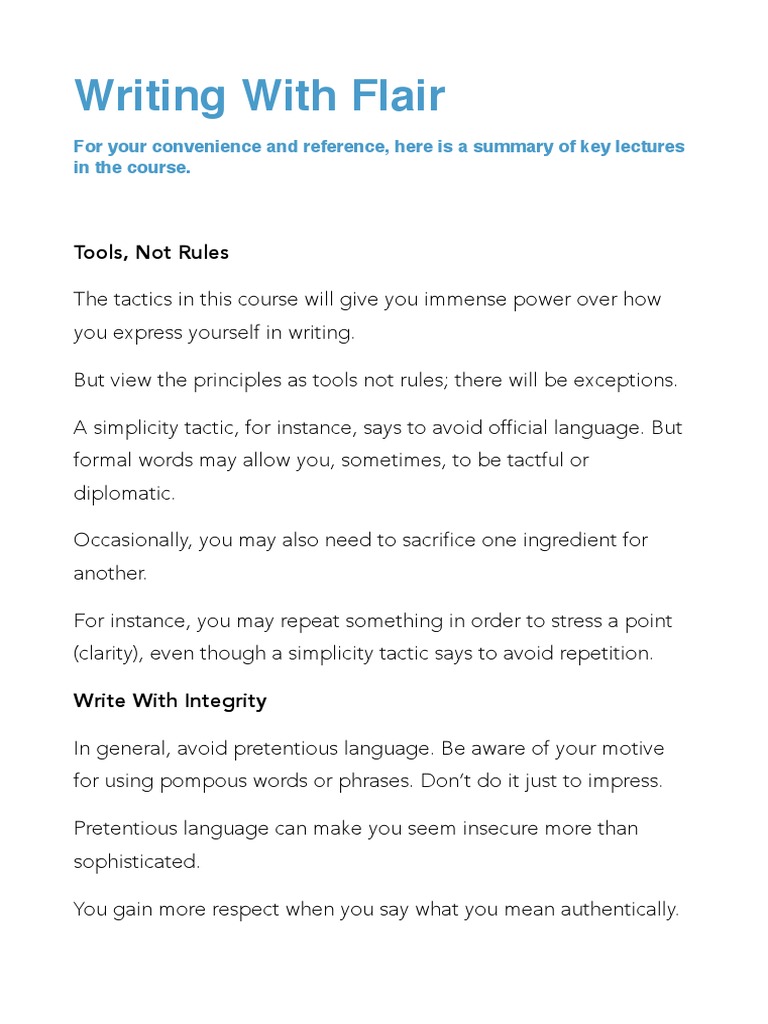 Writing With Flair | PDF | Ambiguity | Sentence (Linguistics)