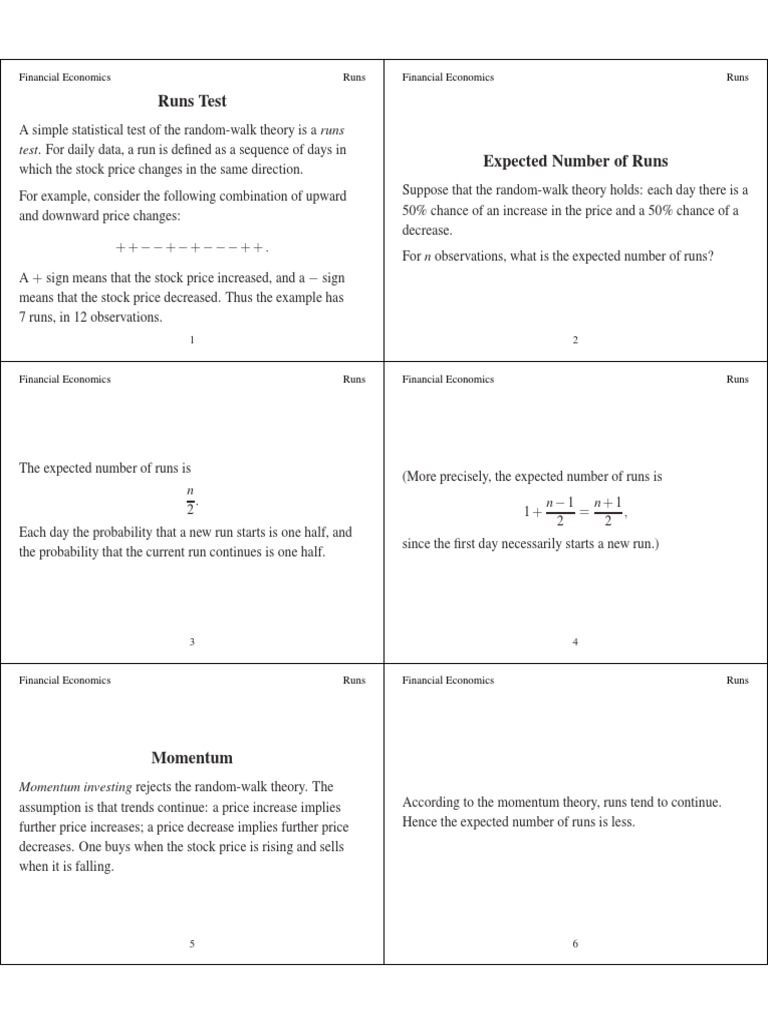 Classroom Lecture On Statistical Determination of Randomness and Runs ...