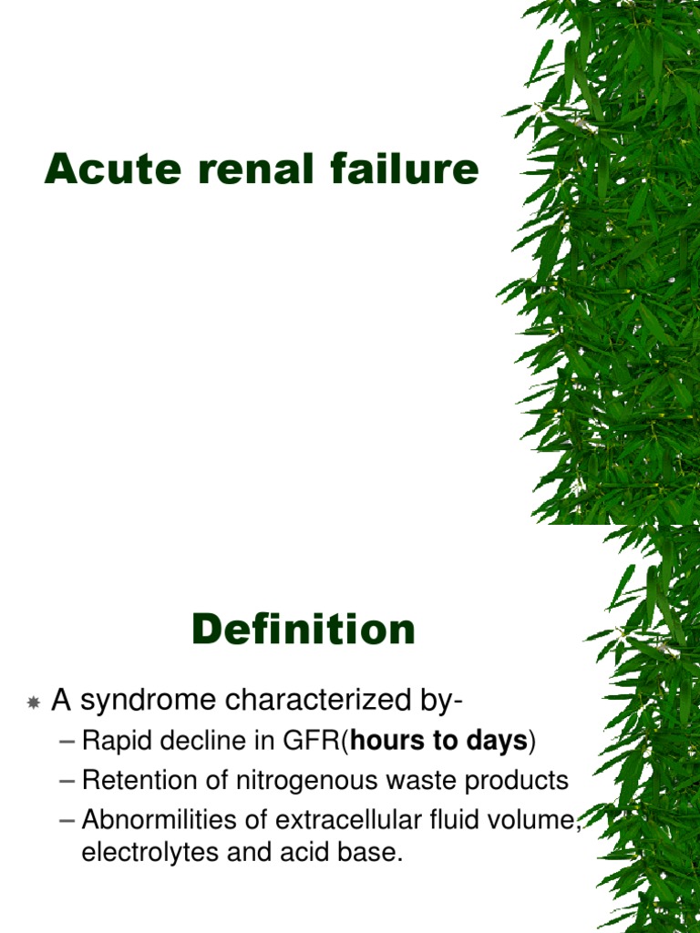 Acute Renal Failure Definition and Causes | PDF | Kidney | Renal Function