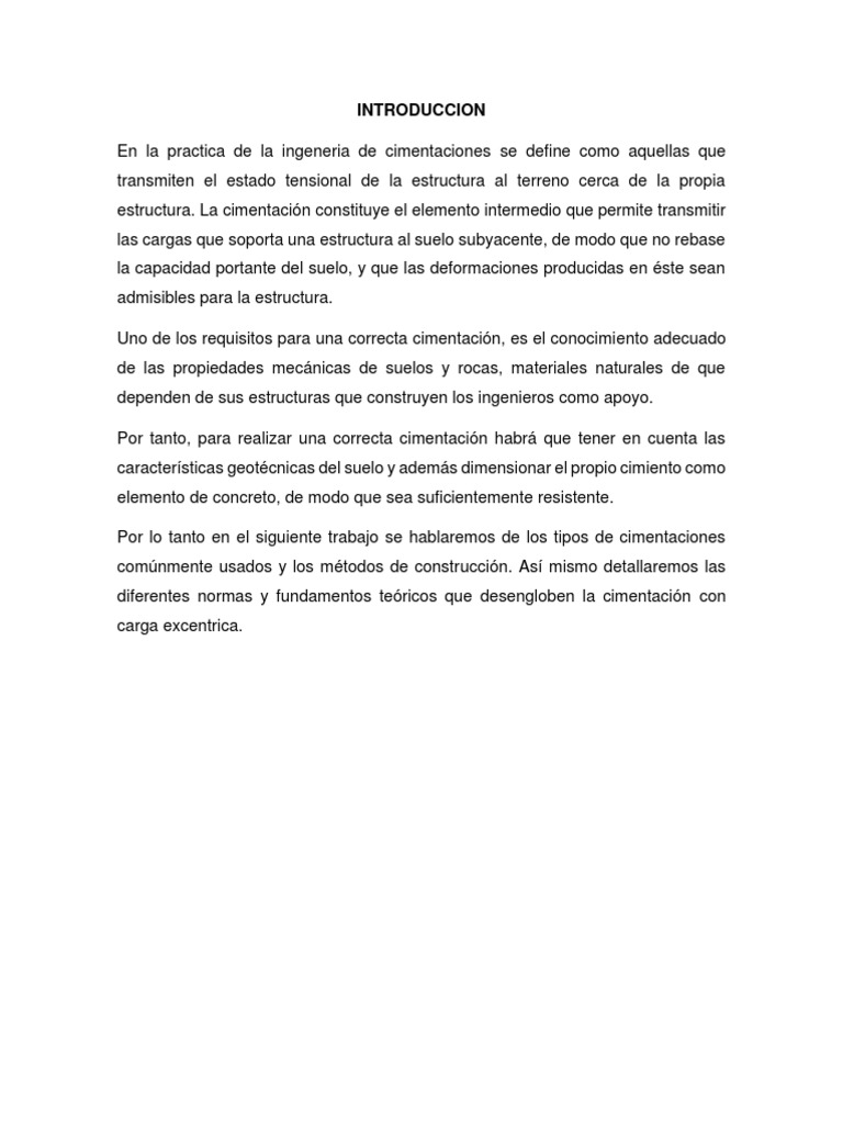 Cimentacion Excentrica | Descargar gratis PDF | Fundación (Ingeniería ...