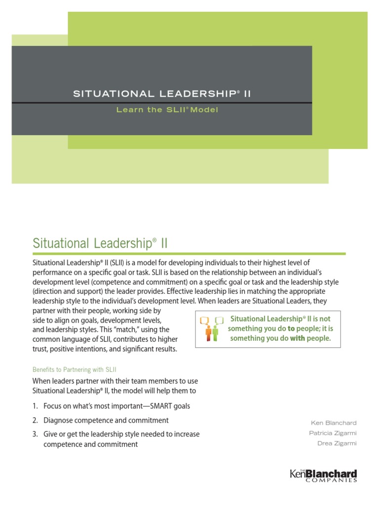 Learn the SLII Model Article.pdf | Goal | Leadership