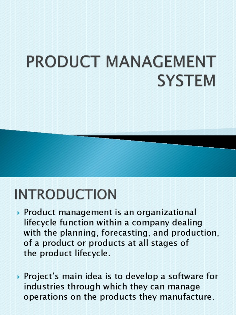 On Product Management System | PDF | Information Technology Management ...