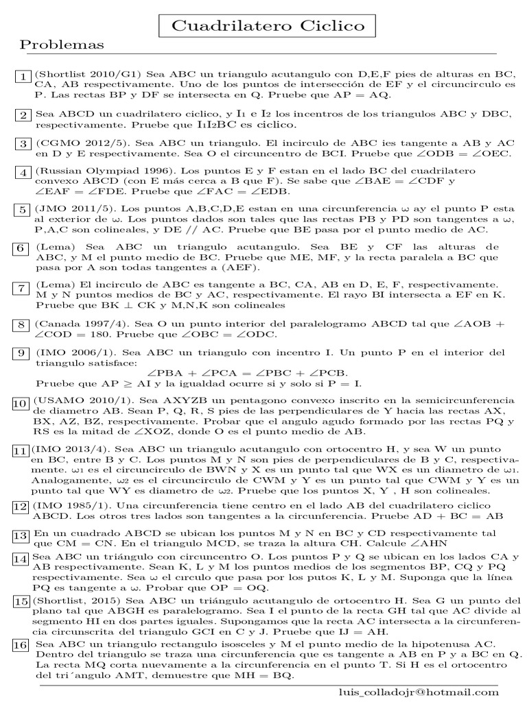 Ciclico | PDF | Triángulo | Formas geométricas