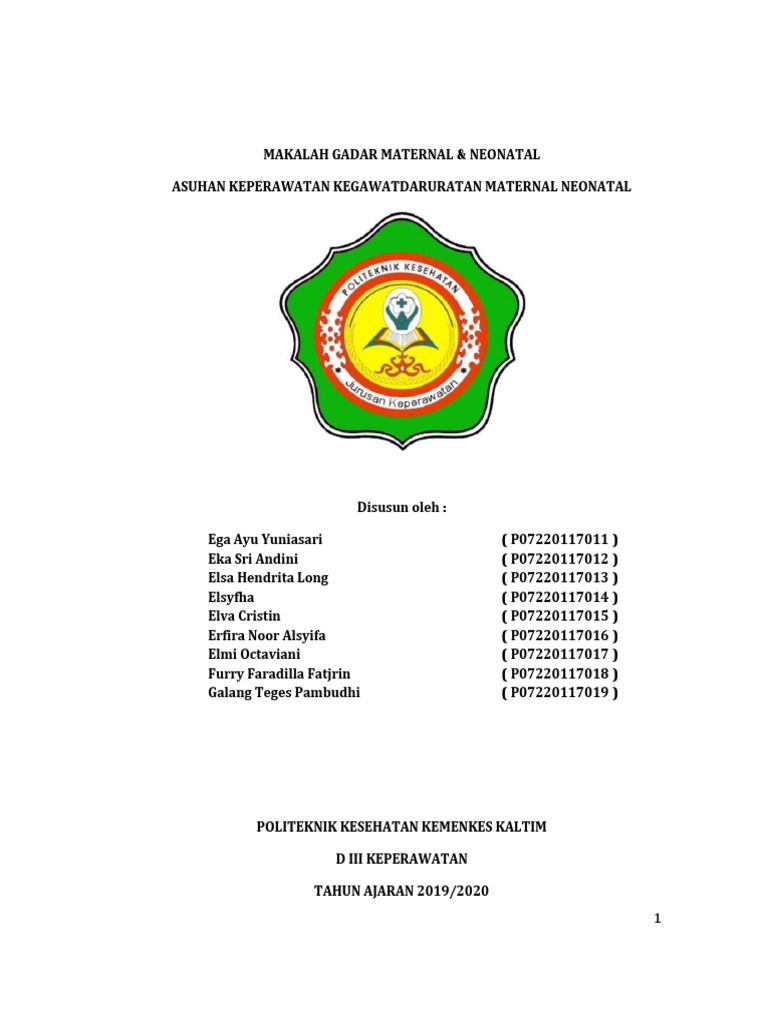 Askep Gadar Maternal Neonatal | PDF