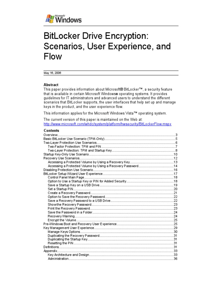 BitLocker Drive Encryption Flow | PDF | Booting | Encryption