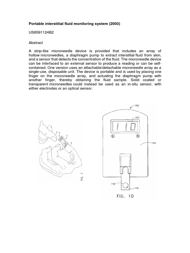 Portable Interstitial Fluid Monitoring System (2003) | PDF | Smartwatch ...