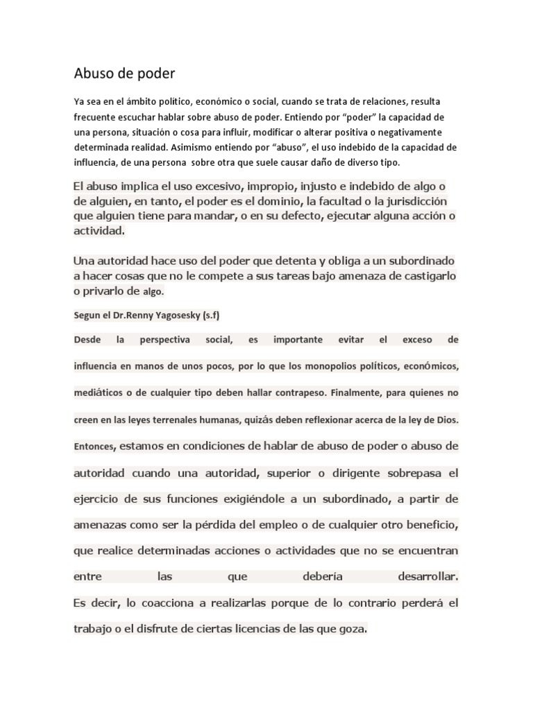 Abuso Del Poder | PDF
