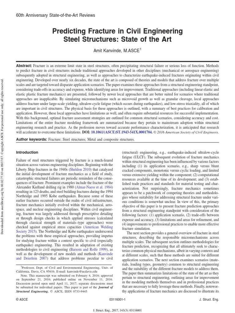 Predicting Fracture in Civil Engineering Steel Structures: State of The ...