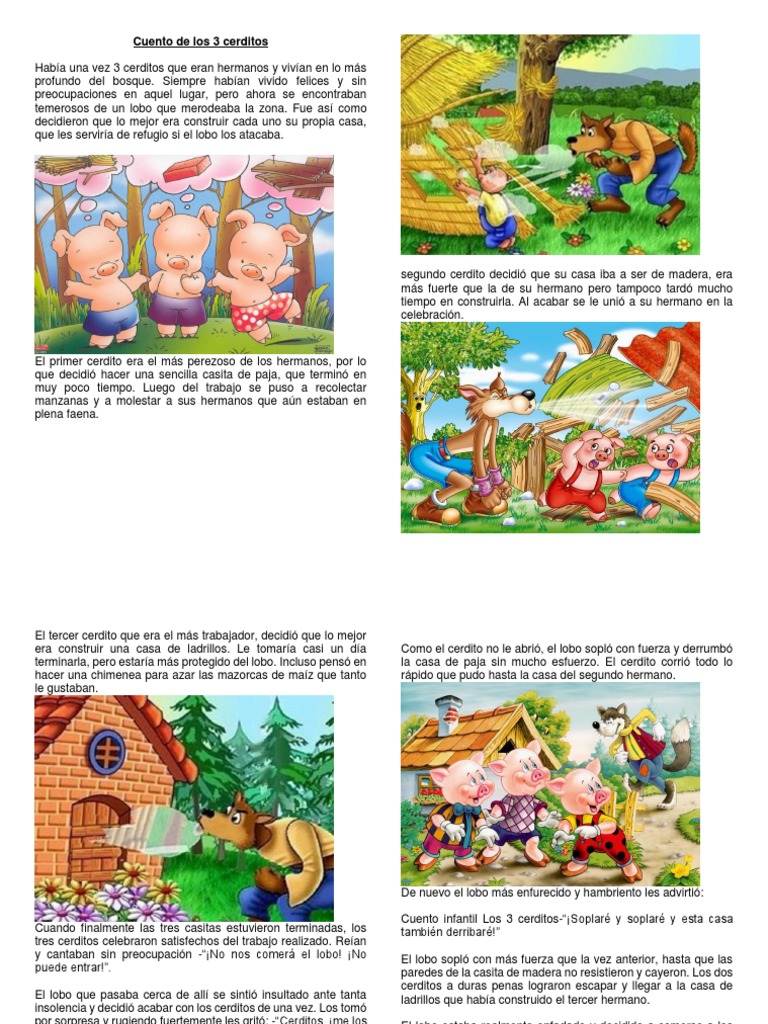 Cuento De Los 3 Cerditos Pdf Violencia Ocio