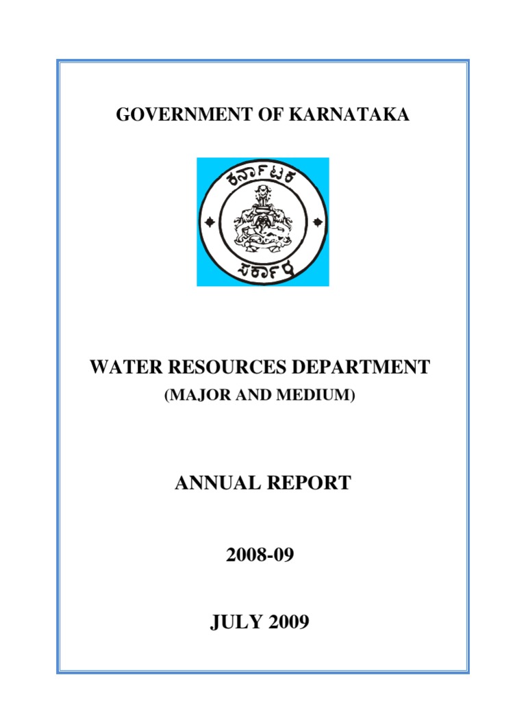 Annual Report - Irrigation Dept | PDF | Water Management | Hydrology ...