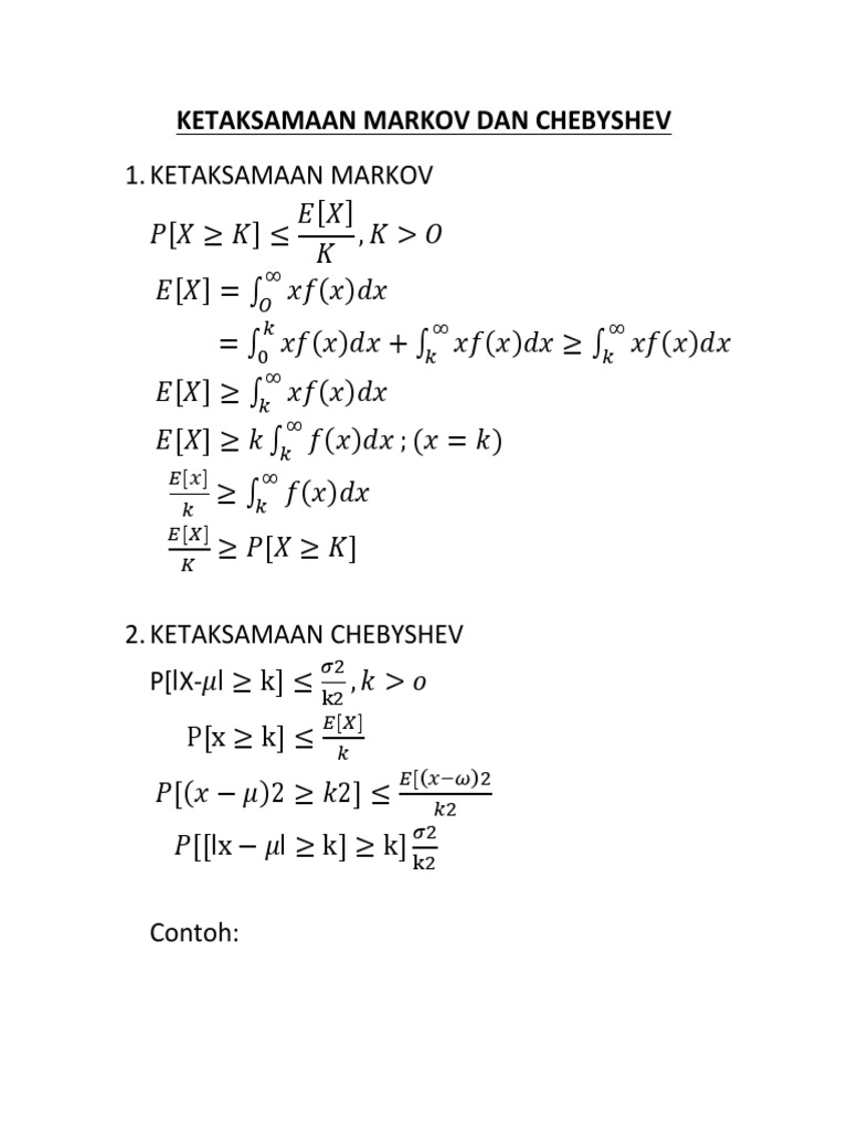 Ketaksamaan Markov Dan Chebyshev | PDF
