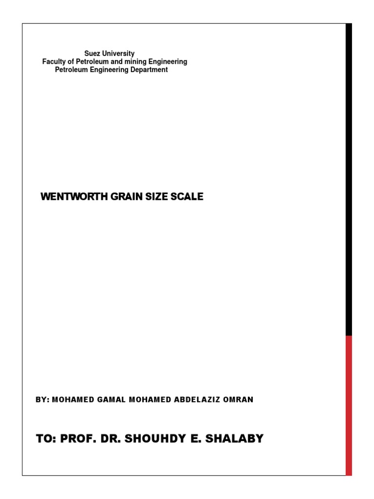Wentworth Grain Size Scale: To: Prof. Dr. Shouhdy E. Shalaby | PDF ...
