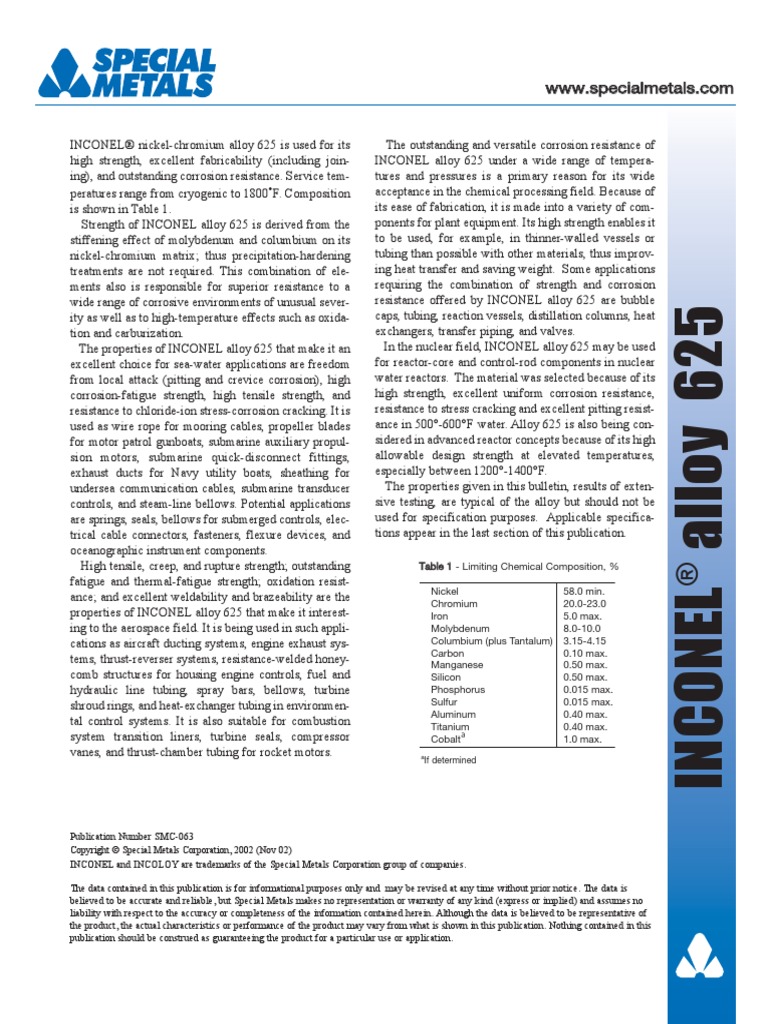 Inconel 625 PDF | PDF | Annealing (Metallurgy) | Strength Of Materials