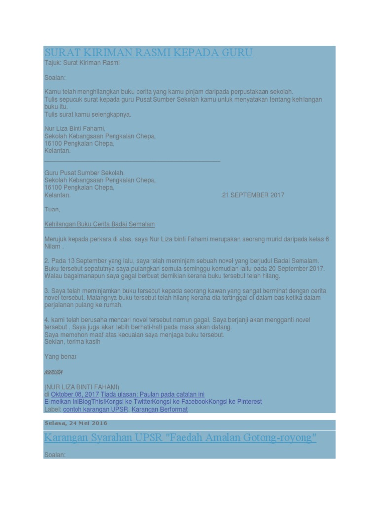 Karangan Berformat | PDF