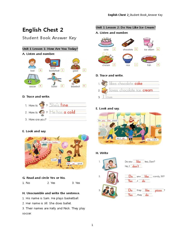 English Chest 2 Student Book Answer Key | PDF | Leisure
