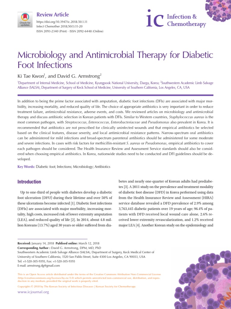 Microbiology and Antimicrobial Therapy For Diabetic Foot Infections ...