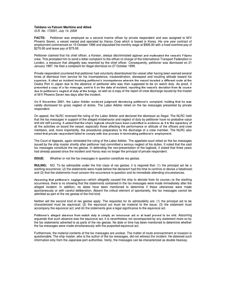 Double Hearsay in Talidano Case | PDF | Hearsay | Justice