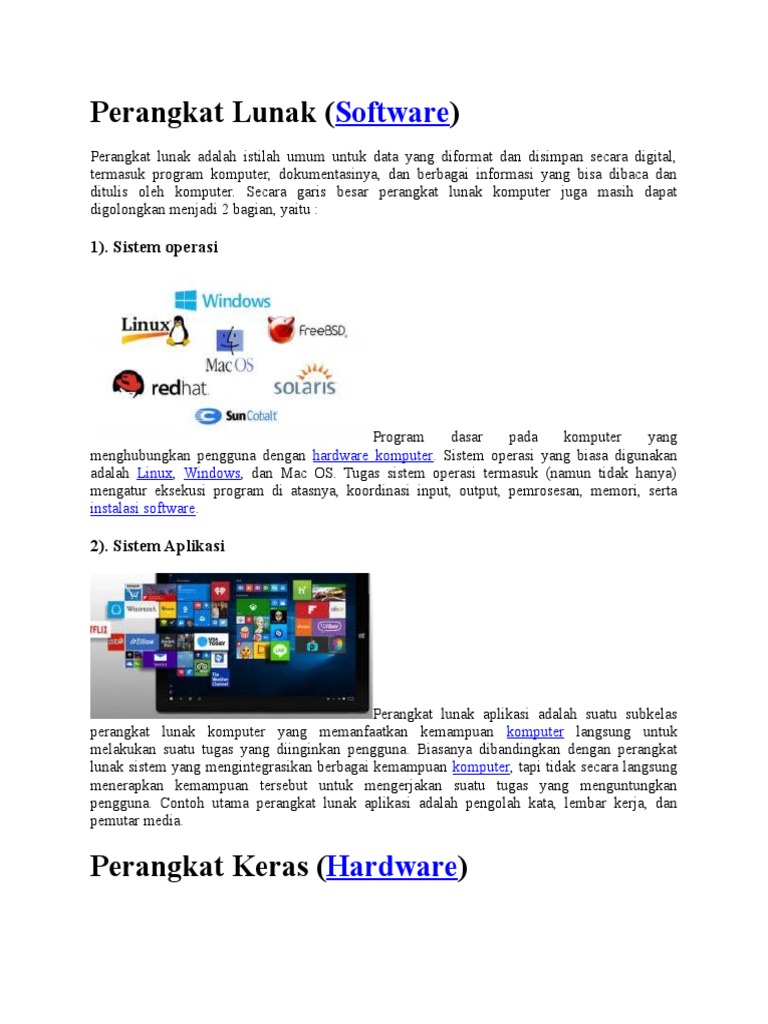 Perangkat Lunak | PDF | Komputer