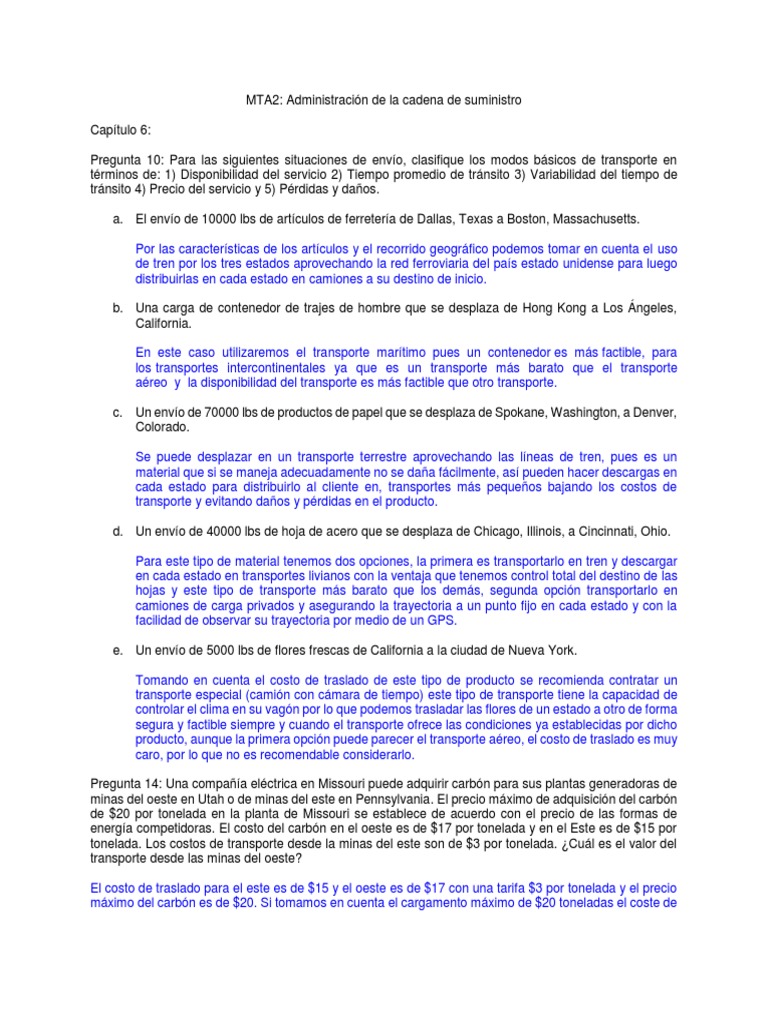 MTA2 | PDF | Transporte | Logística