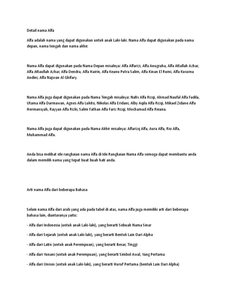 Detail Nama Alf | PDF