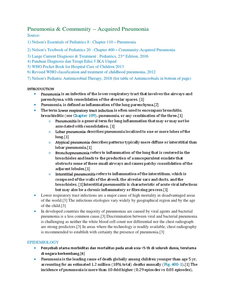 Pneumonia (Handout) Edit | PDF | Pneumonia | Infection