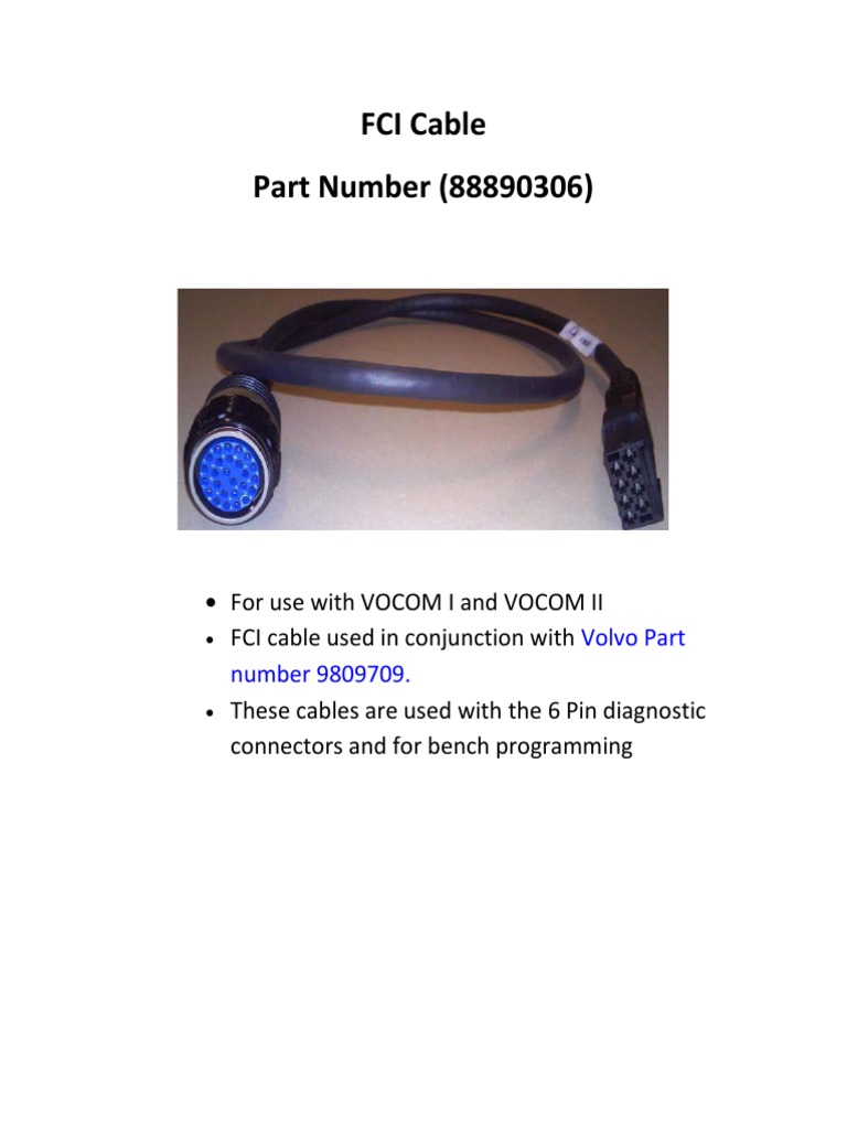 FCI Cable Part Number (88890306) | PDF | Telecommunications Equipment ...