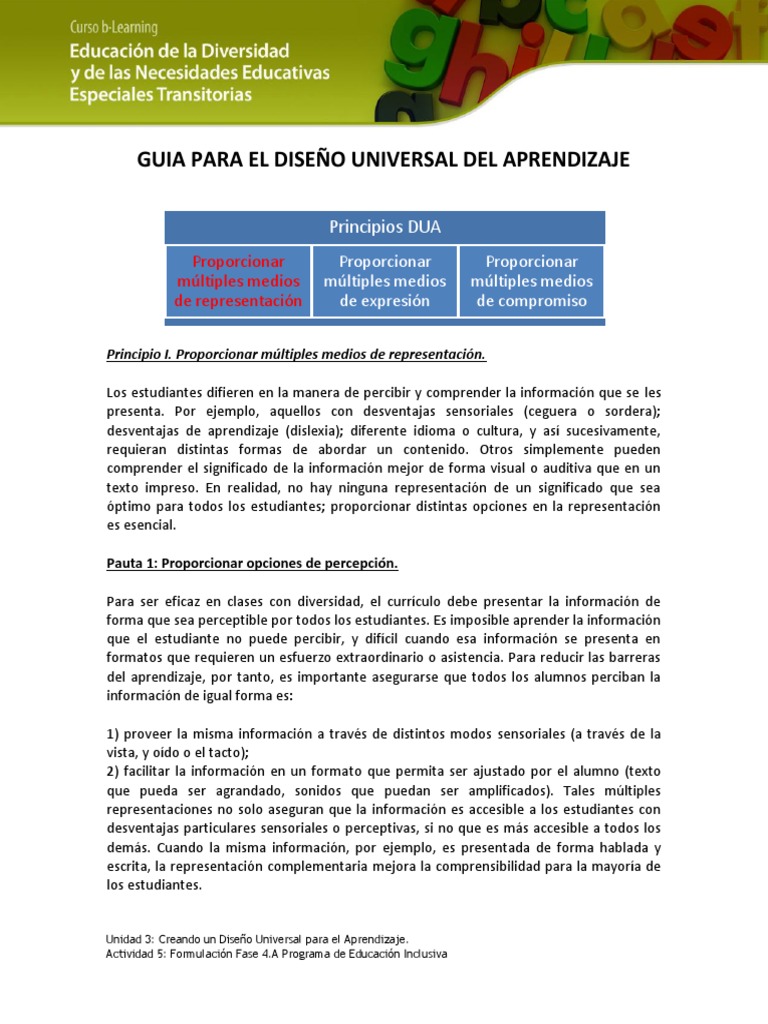 Diseño Universal de Aprendizaje (DUA) | PDF | Información | Sintaxis