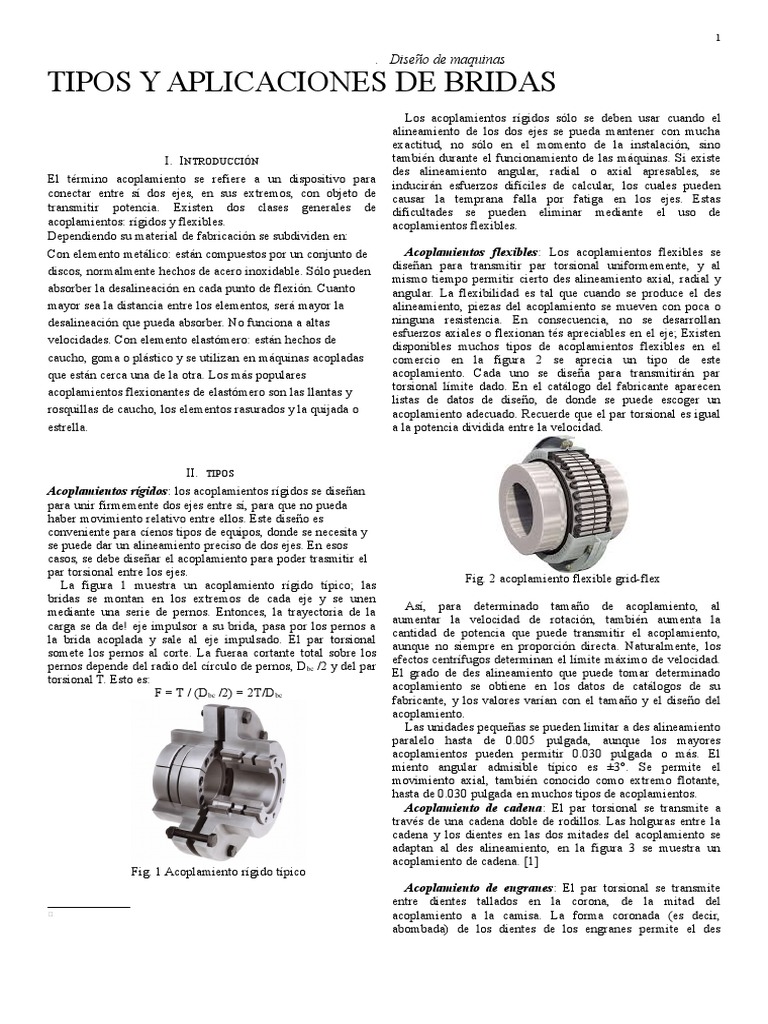 Tipos y Aplicaciones de Bridas | PDF | Ingeniería mecánica | Science