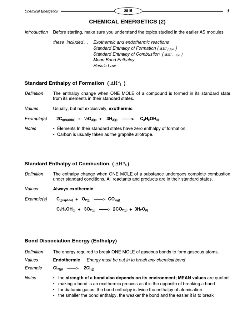 Chemical Energetics Overview | PDF | Solvation | Ion
