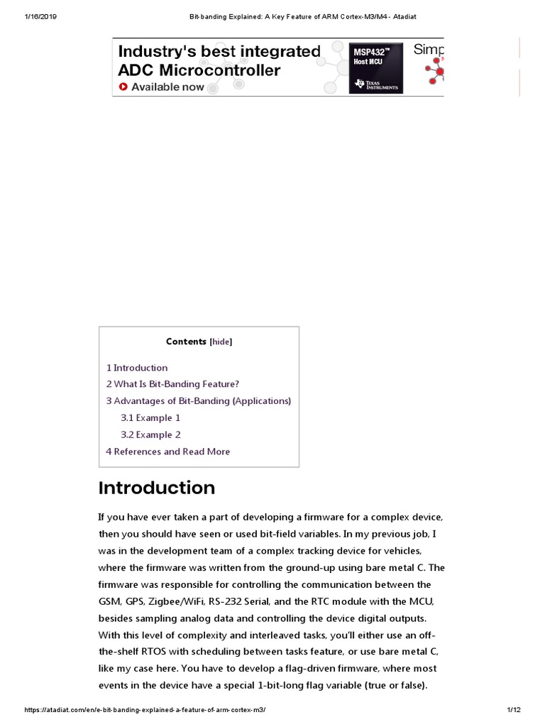 Bit Banding Explained | PDF | Arm Architecture | C (Programming Language)