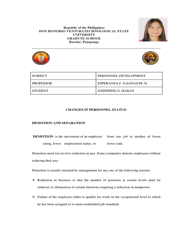 Changes in Personnel Status Overview | PDF | Turnover (Employment ...