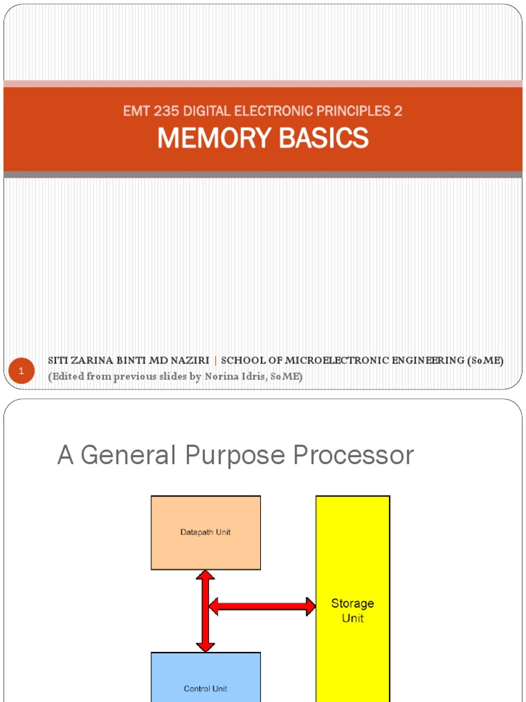 Memory Basics: Emt 235 Digital Electronic Principles 2 | PDF | Dynamic ... Memory Basics: Emt 235 Digital Electronic Principles 2 | PDF | Dynamic ...