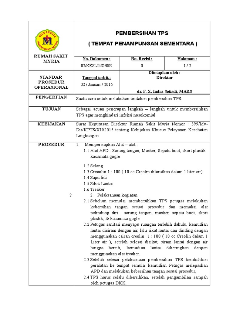 Spo Pembersihan Tps | PDF
