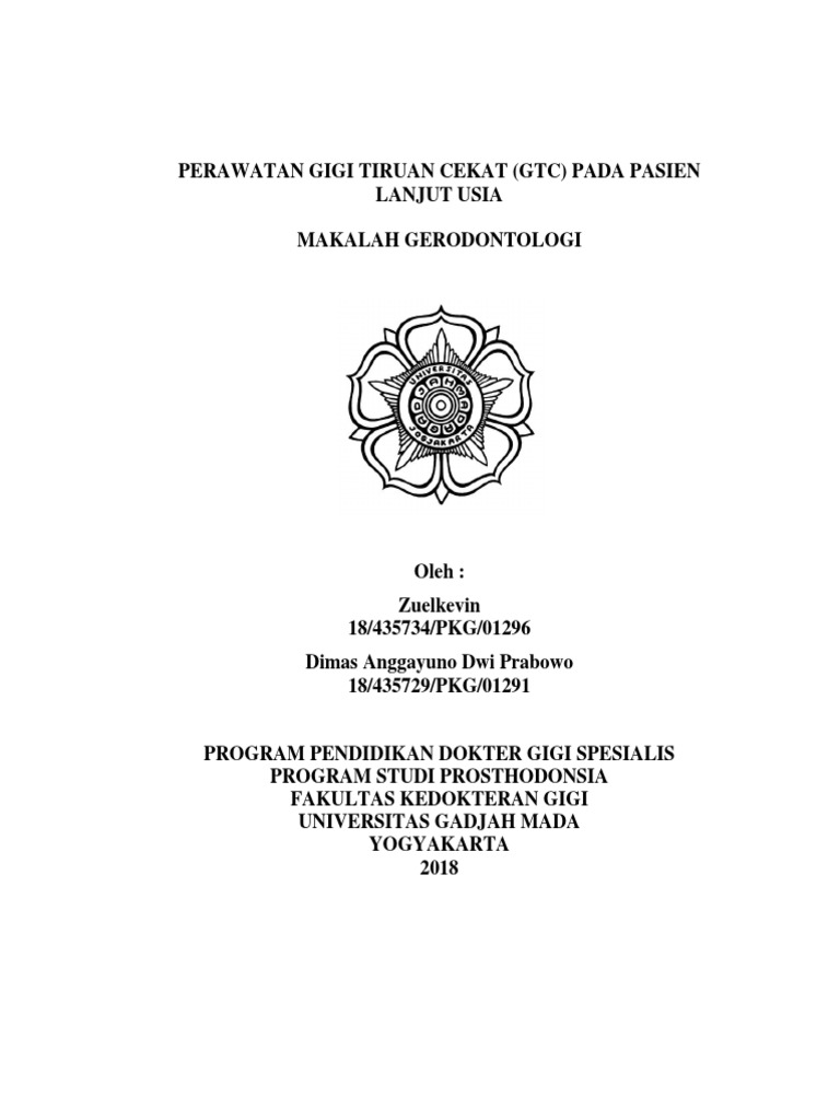 Perawatan Gigi Tiruan Cekat untuk Lansia | PDF | Griya & Taman