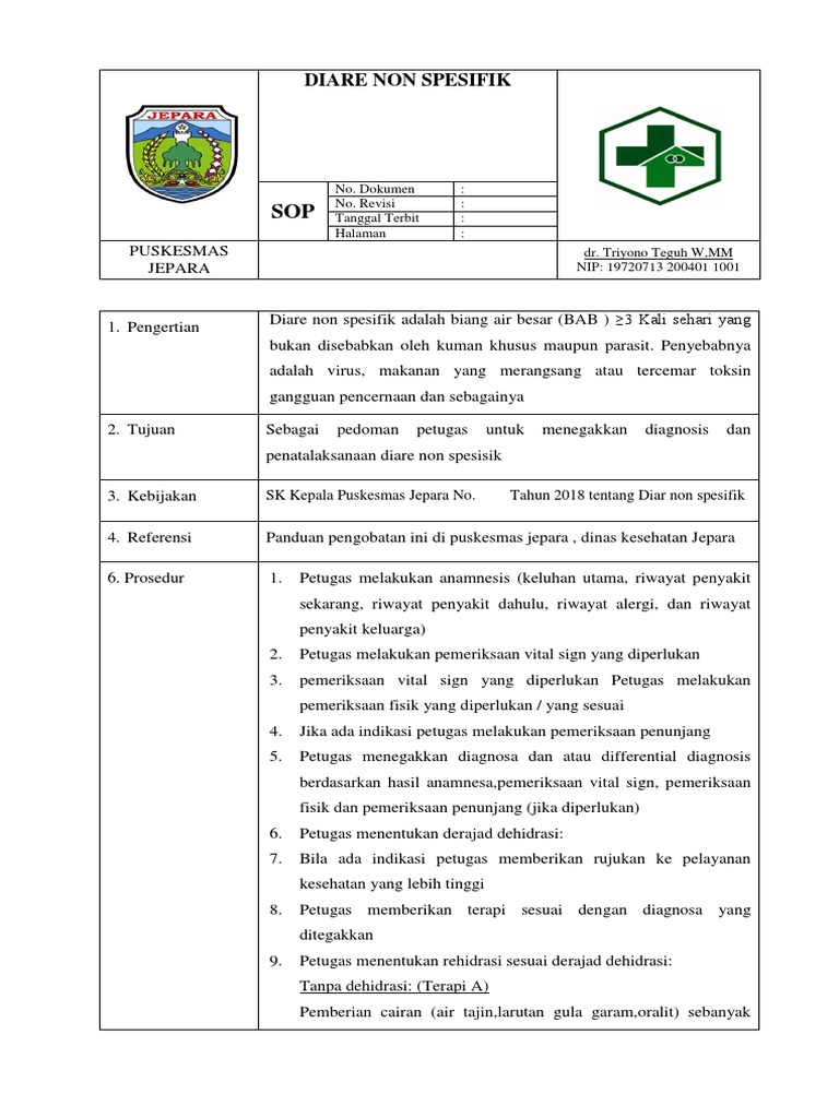 Sop Diare Non Spesifik | PDF