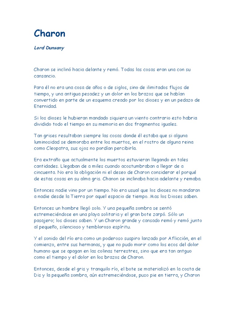 Charon - Lord Dunsany | PDF