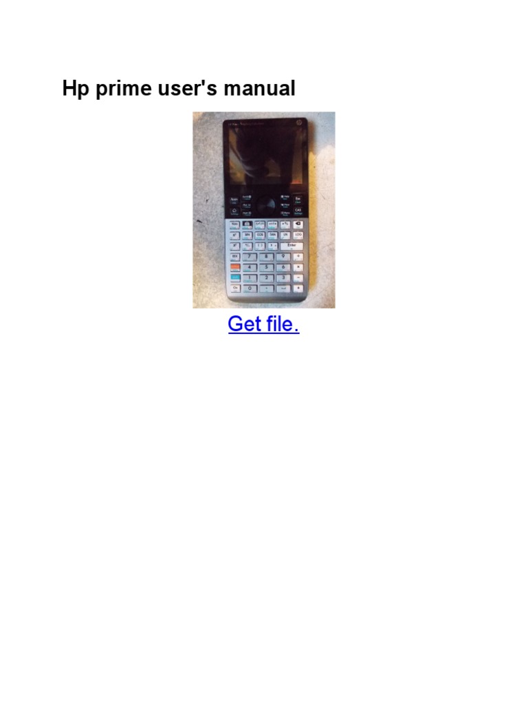 HP Prime User's Manual | PDF | Computer Hardware | Computing