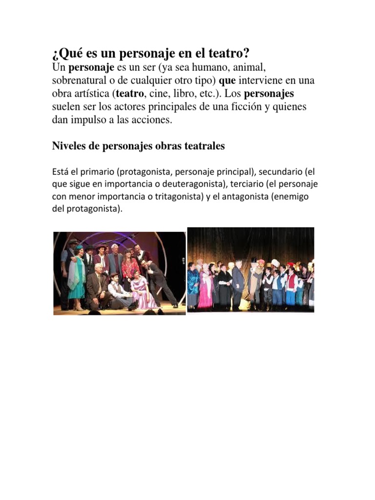 Qué Es Un Personaje en El Teatro | PDF